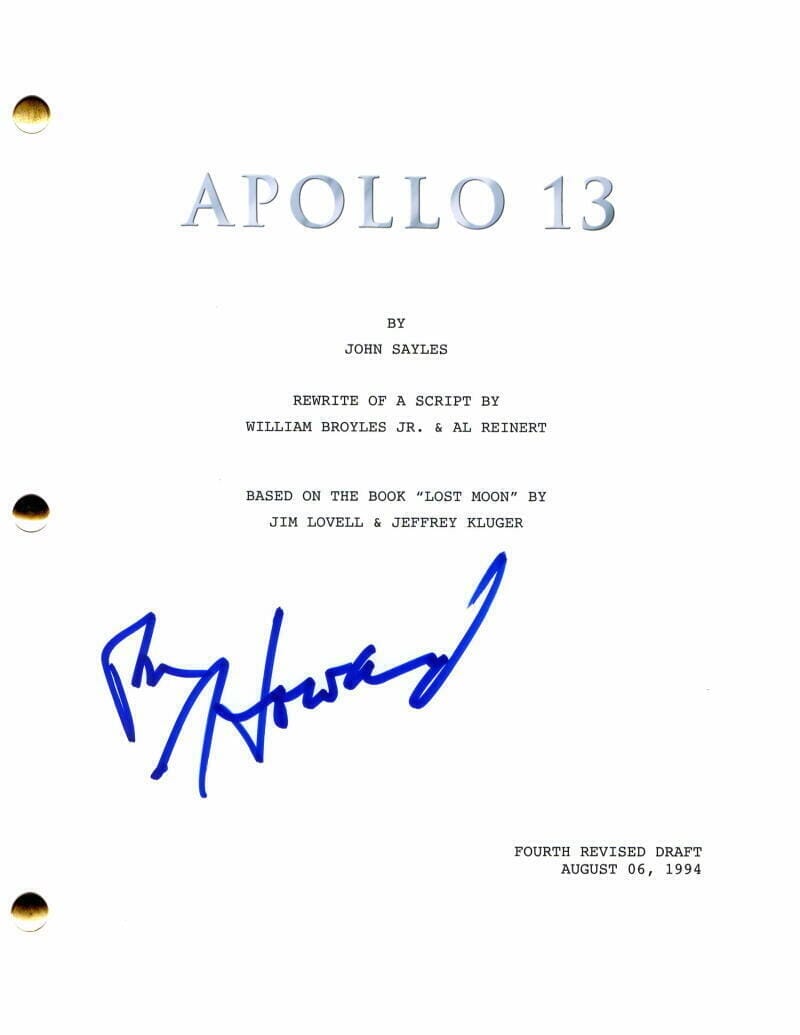 RON HOWARD SIGNED AUTOGRAPH APOLLO 13 FULL MOVIE SCRIPT - STARRING BILL PAXTON | Autographia