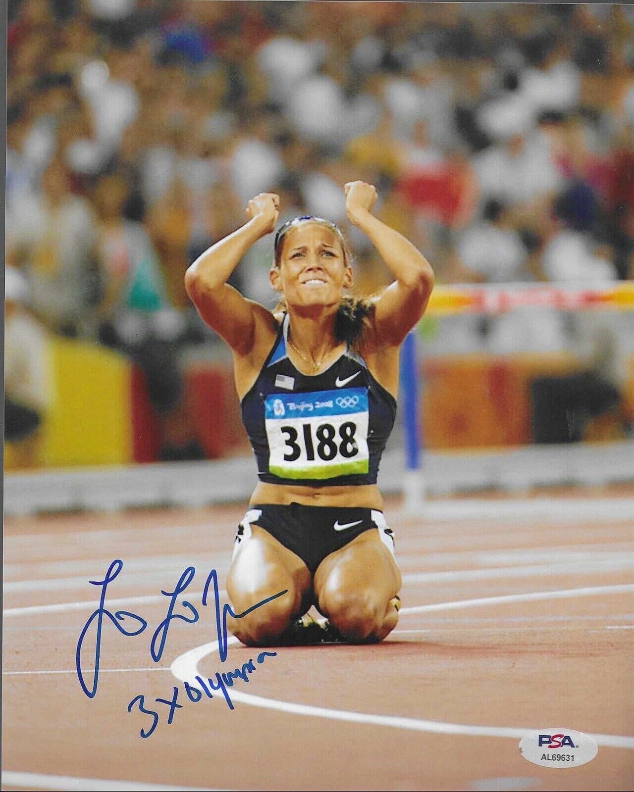 Lolo Jones Olympic Track Star Signed Autograph 8x10 Photo Picture Psa