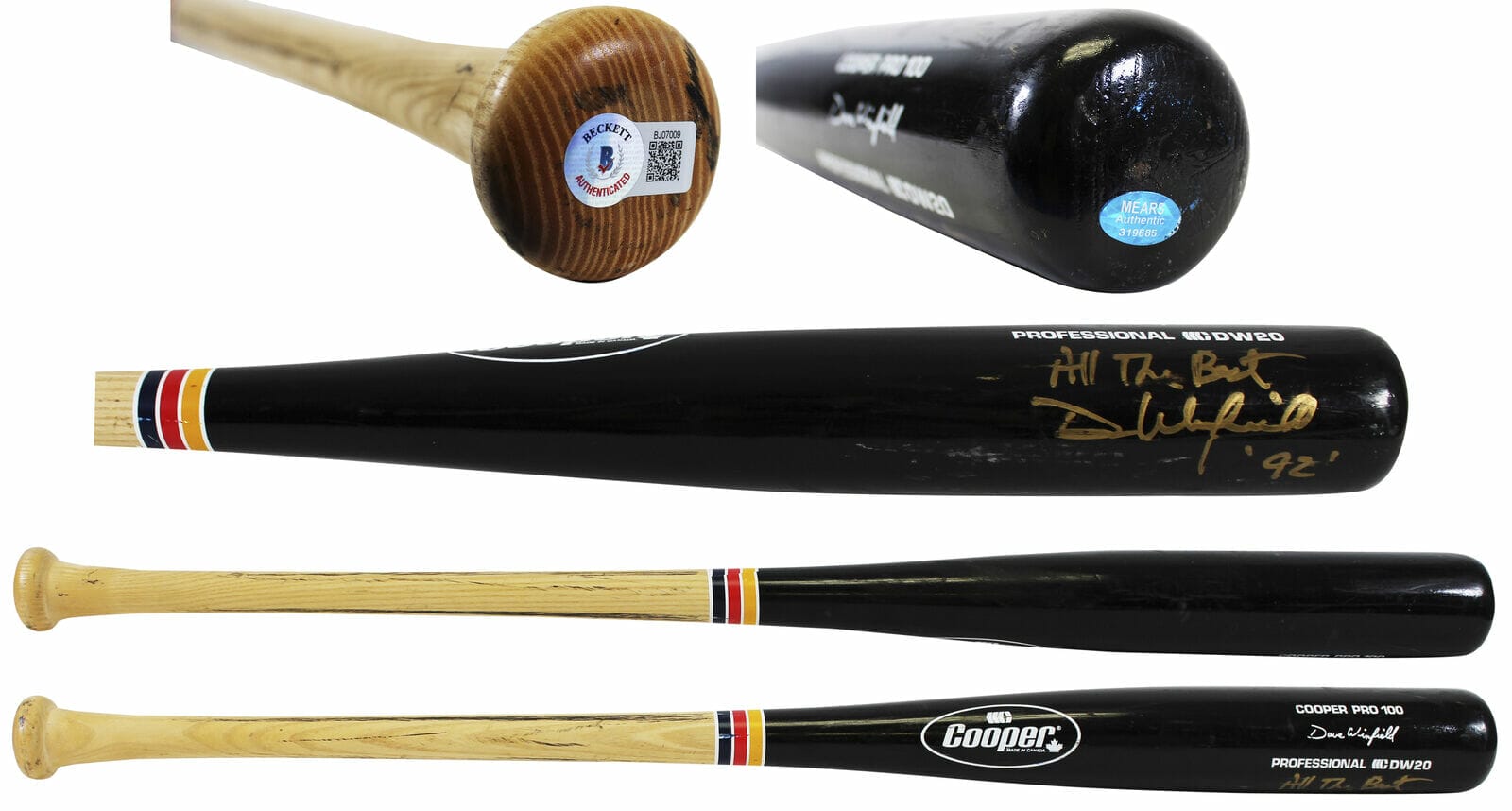 Blue Jays Dave Winfield Signed 1992 Game Used Cooper Pro 100 Bat BAS #BJ07009 Opens in a new ...