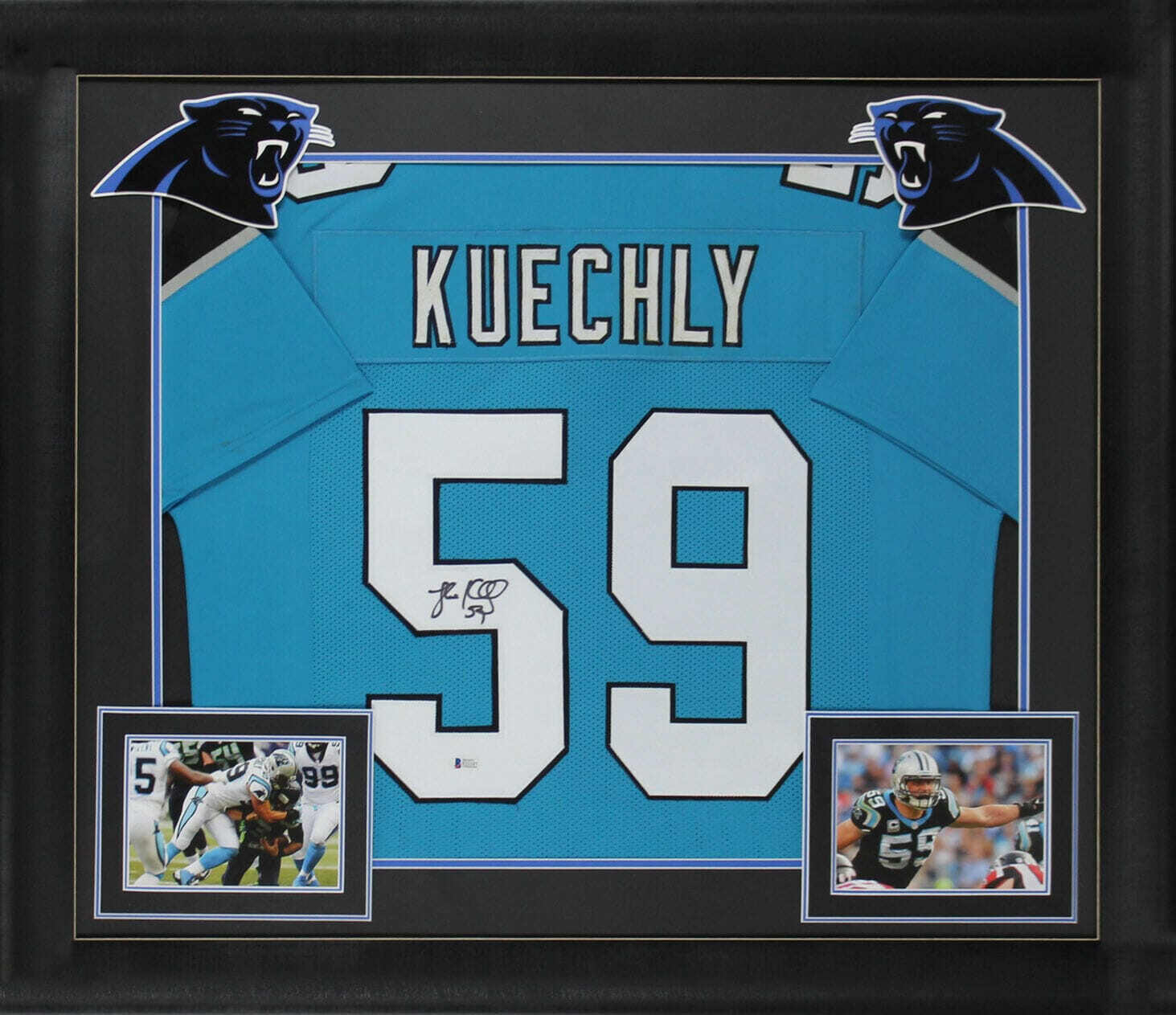 Panthers Luke Kuechly Authentic Signed Blue Framed Jersey Autographed BAS Opens in a new window ...
