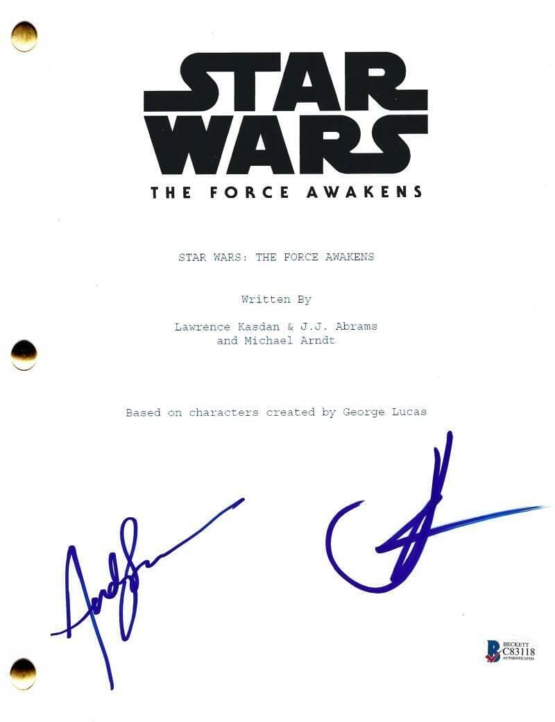 Jj Abrams Andy Serkis Signed Star Wars Force Awakens Script Autograph