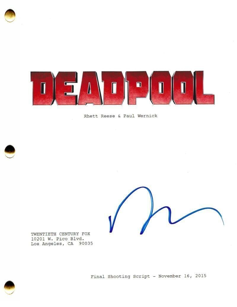 RYAN REYNOLDS SIGNED DEADPOOL FULL SCRIPT AUTHENTIC AUTOGRAPH Opens in ...