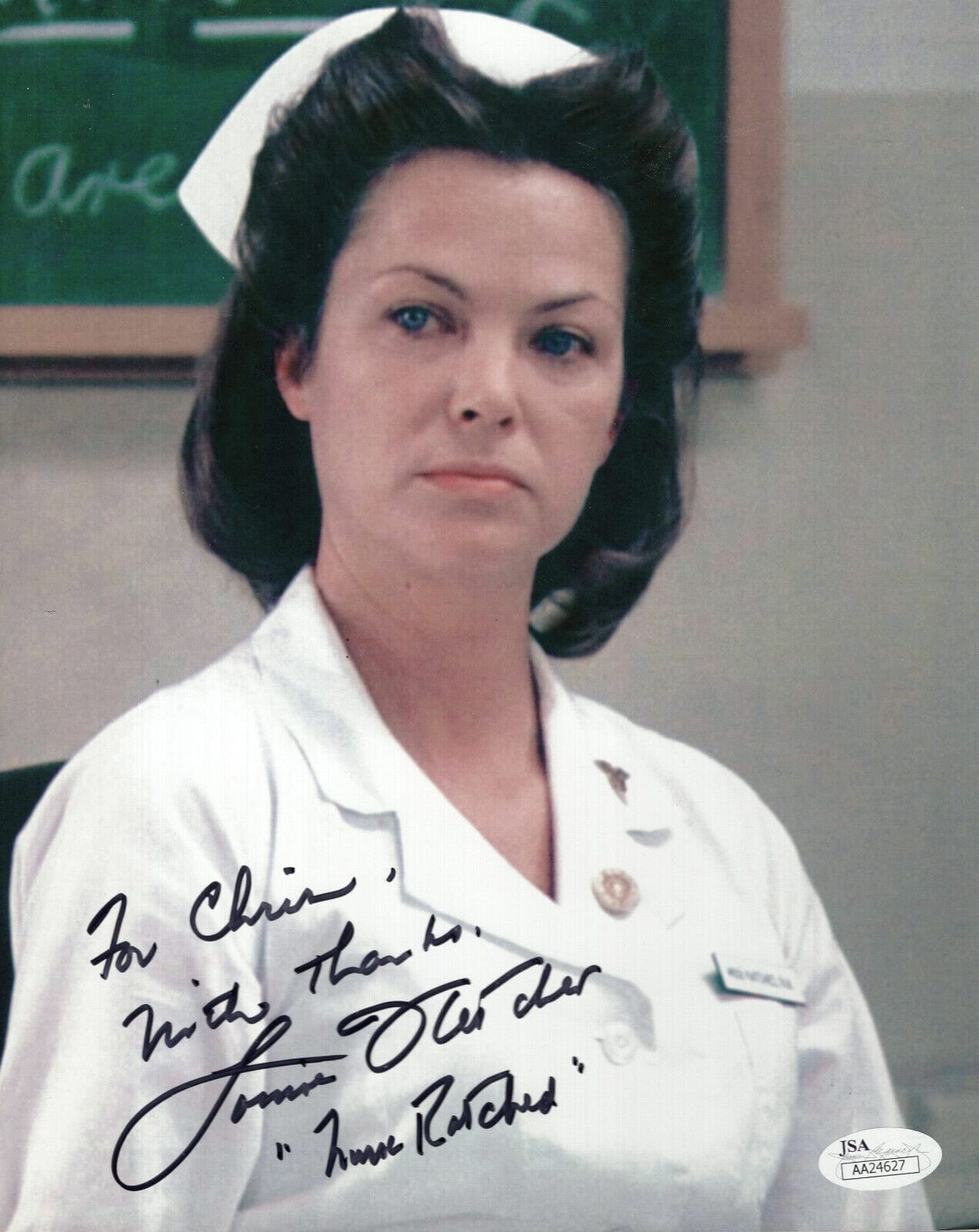 LOUISE FLETCHER HAND SIGNED 8x10 PHOTO NURSE RATCHED TO CHRIS JSA ...